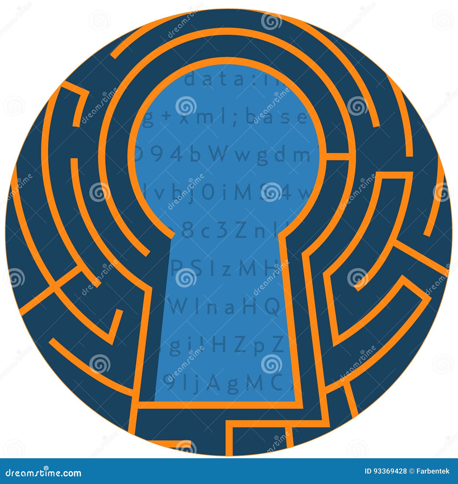 Digital Keyhole. Data Encryption Lock Abstract Icon. Stock Illustration ...