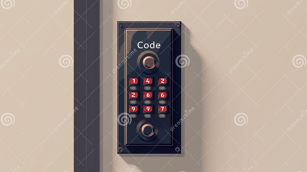 Digital Keypad Lock with Numeric Buttons on Wall Panel Stock Photo ...