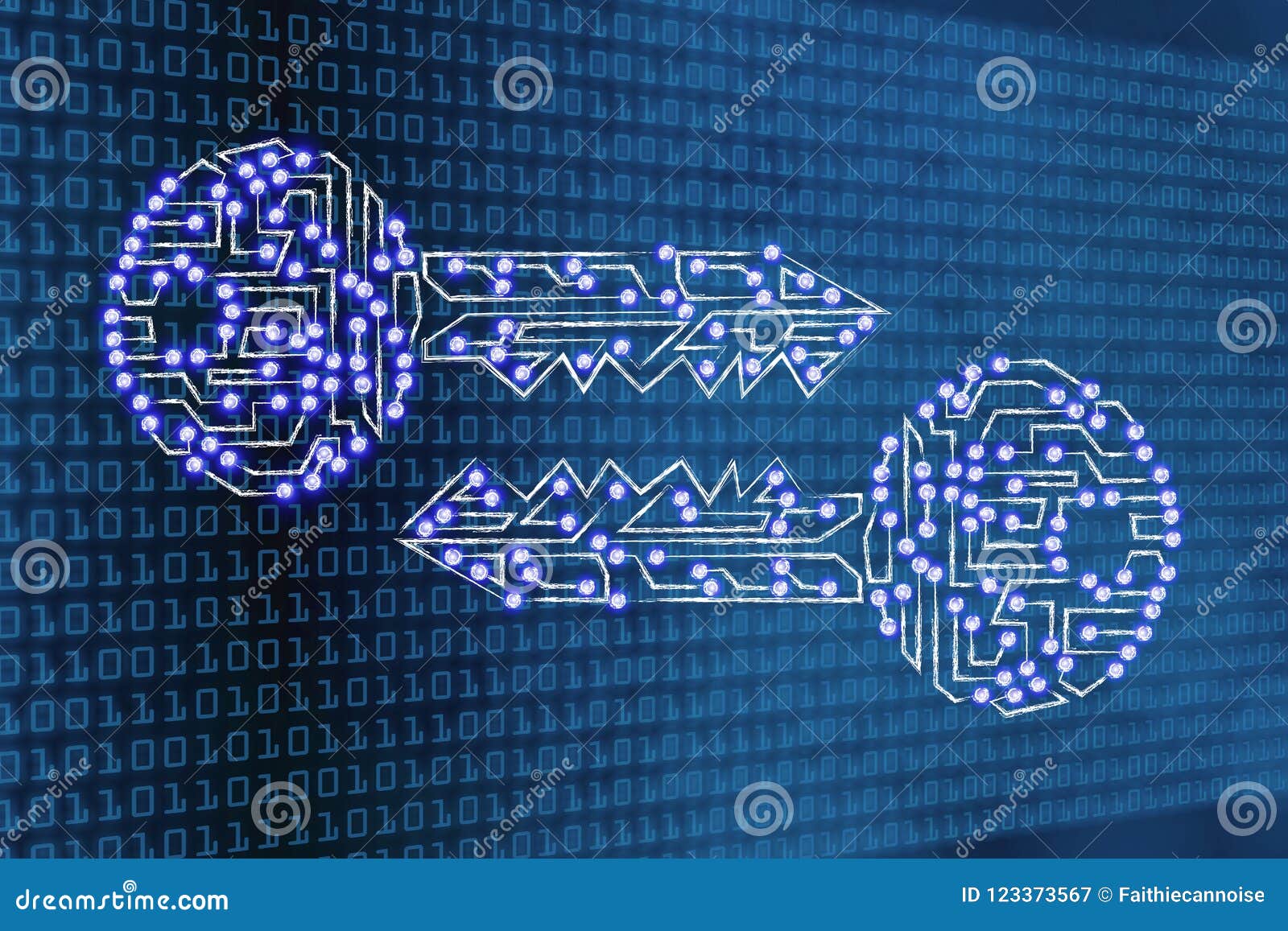 Digital Keys with Led Lights on Binary Code Background Stock ...