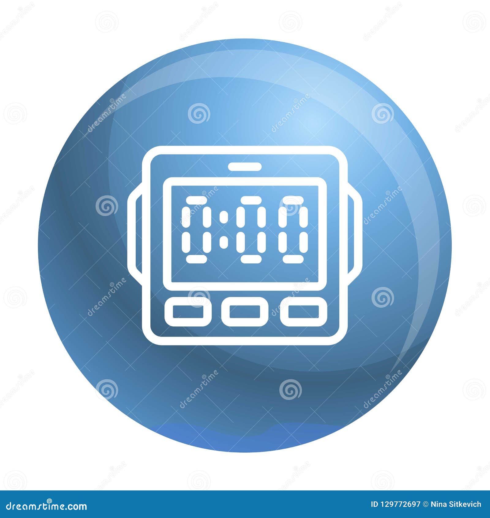 Digital Kitchen Timer Icon, Outline Style Stock Vector - Illustration ...