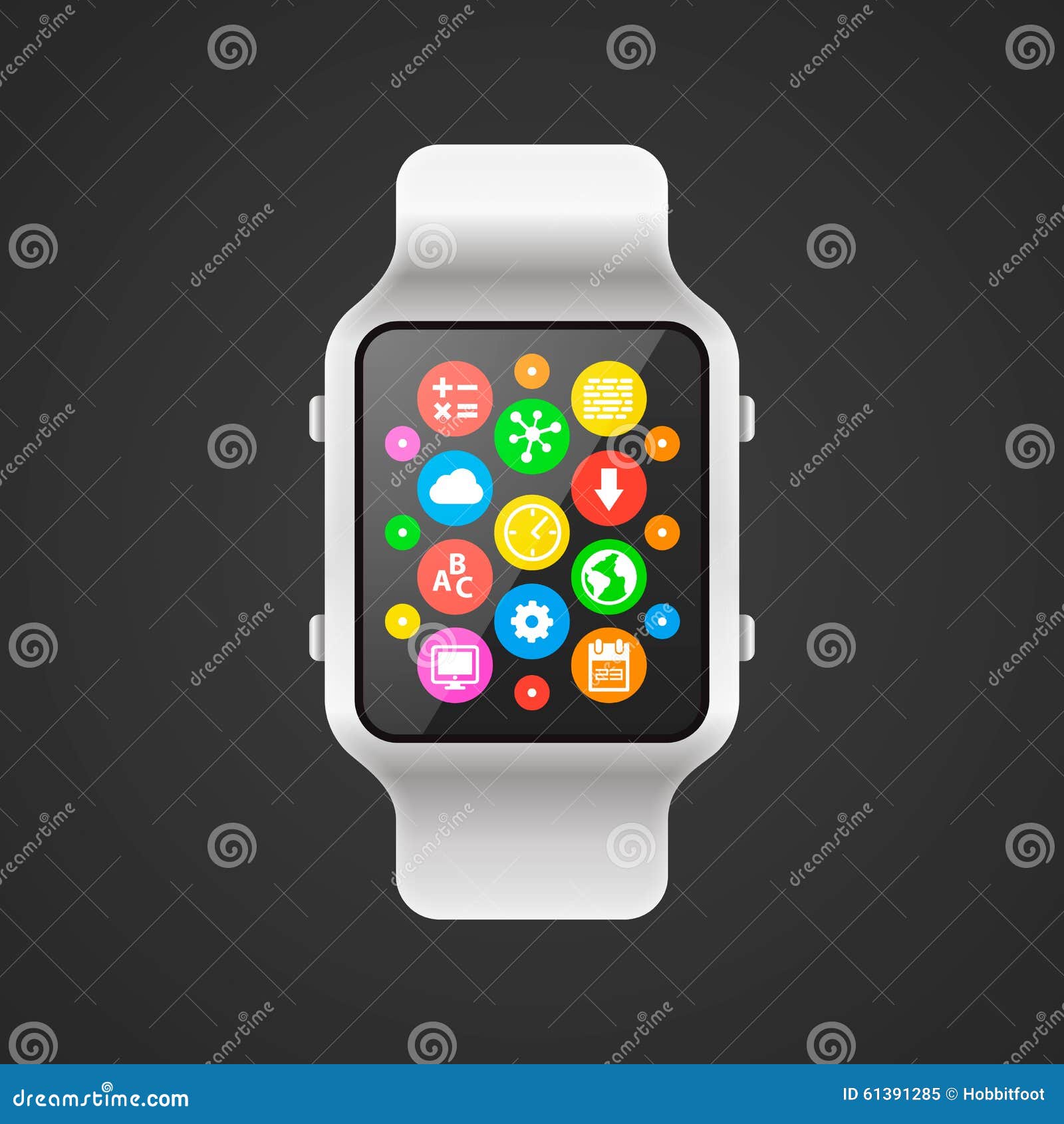 Digital Klocka Med Symboler Vektor Illustrationer - Illustration av ...