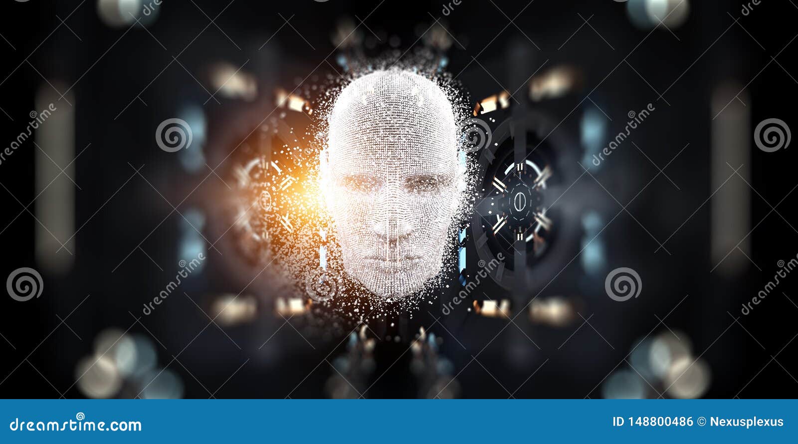 Digital-Kopf, Konzept Der K?nstlichen Intelligenz Stock Abbildung ...