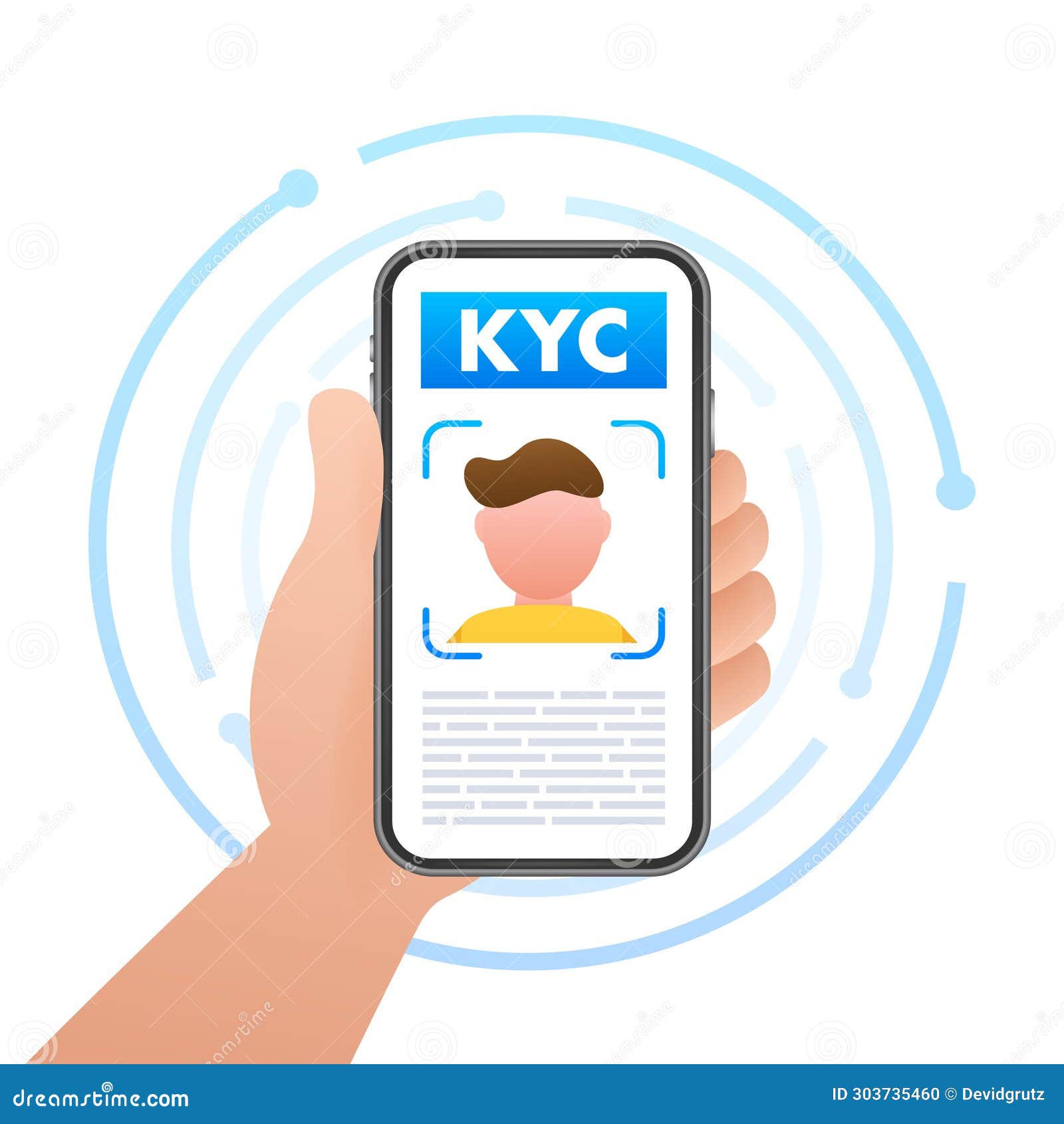 Digital KYC Verification Process on a Smartphone Screen with Facial ...