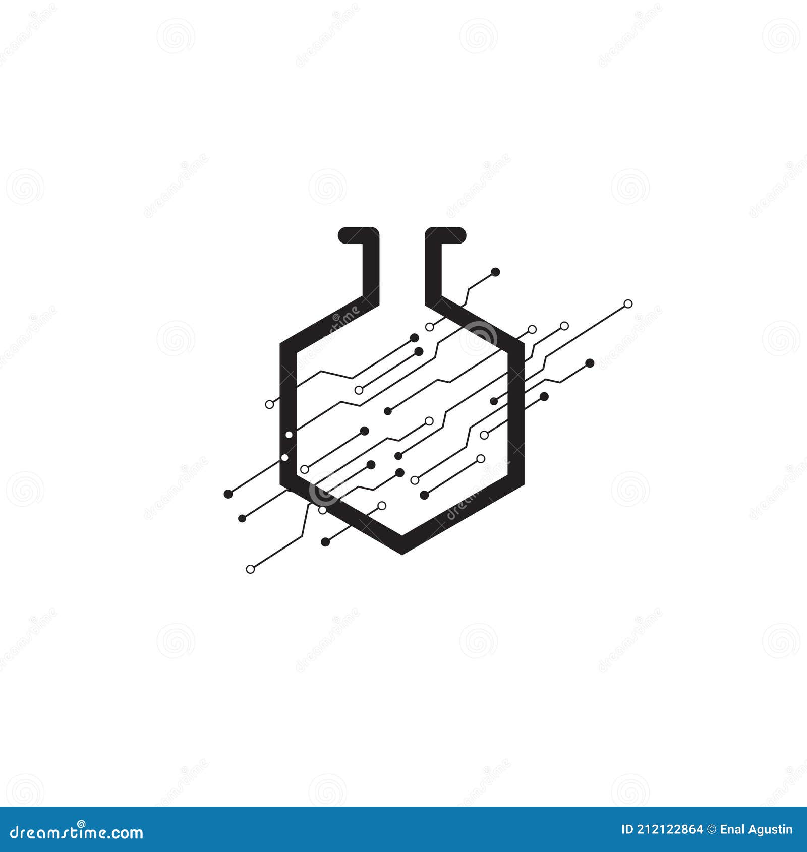 Digital Lab Logo Design with Electrical Circuit Design Stock Vector ...