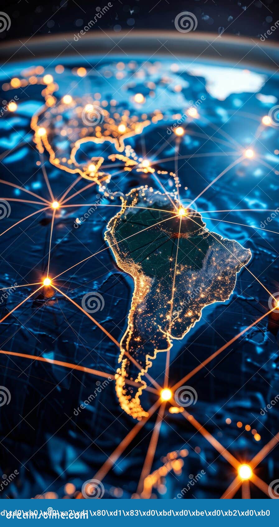 A Vibrant Representation of a Global Network Showcasing Interconnected ...