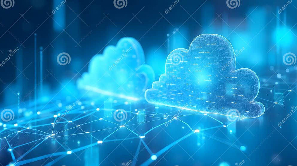 CloudTech Infrastructure Visualization Stock Illustration - Illustration of cloud, storage ...