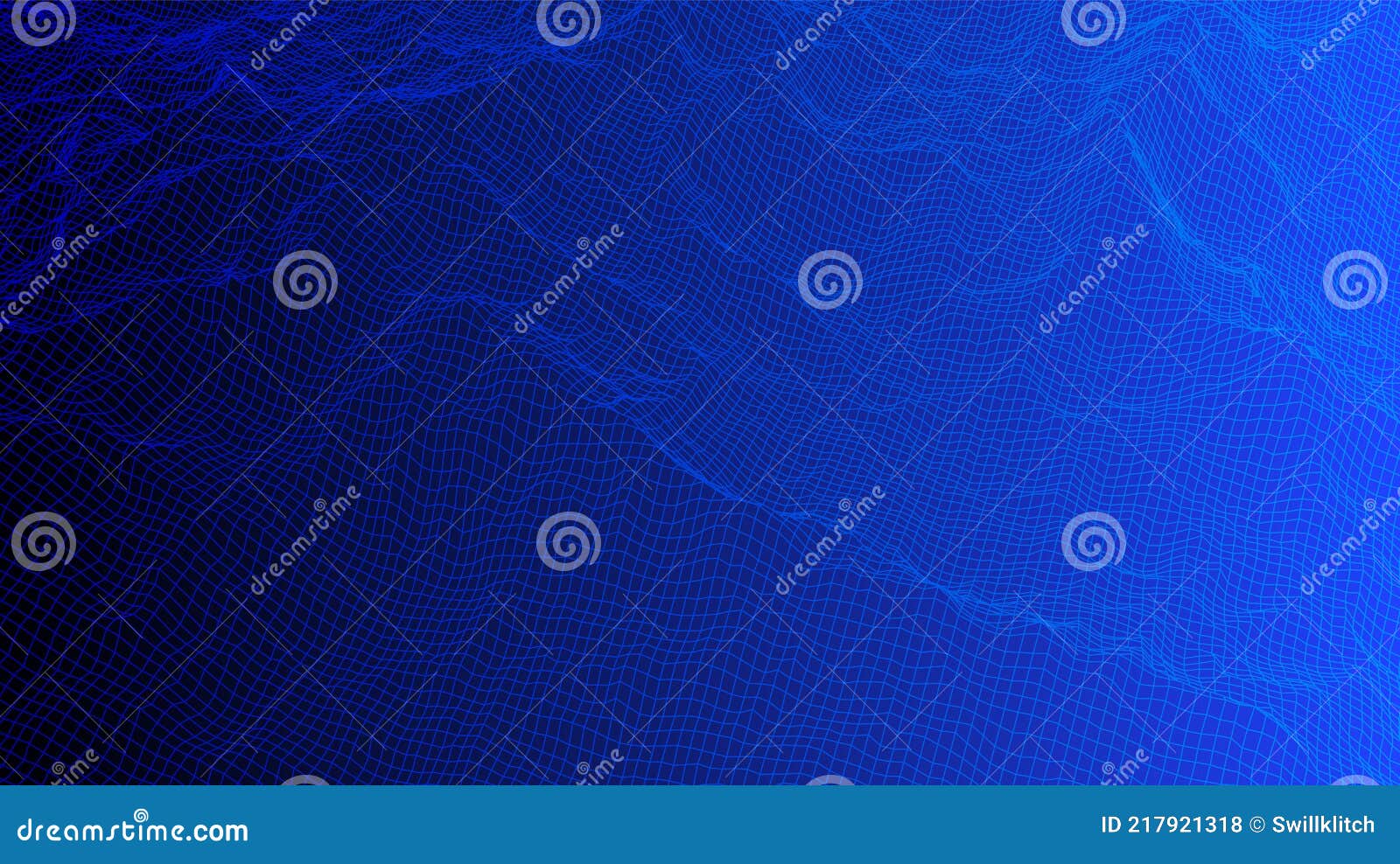 Digital Landscape with Mountains or Clouds Made of Line Grid Stock ...