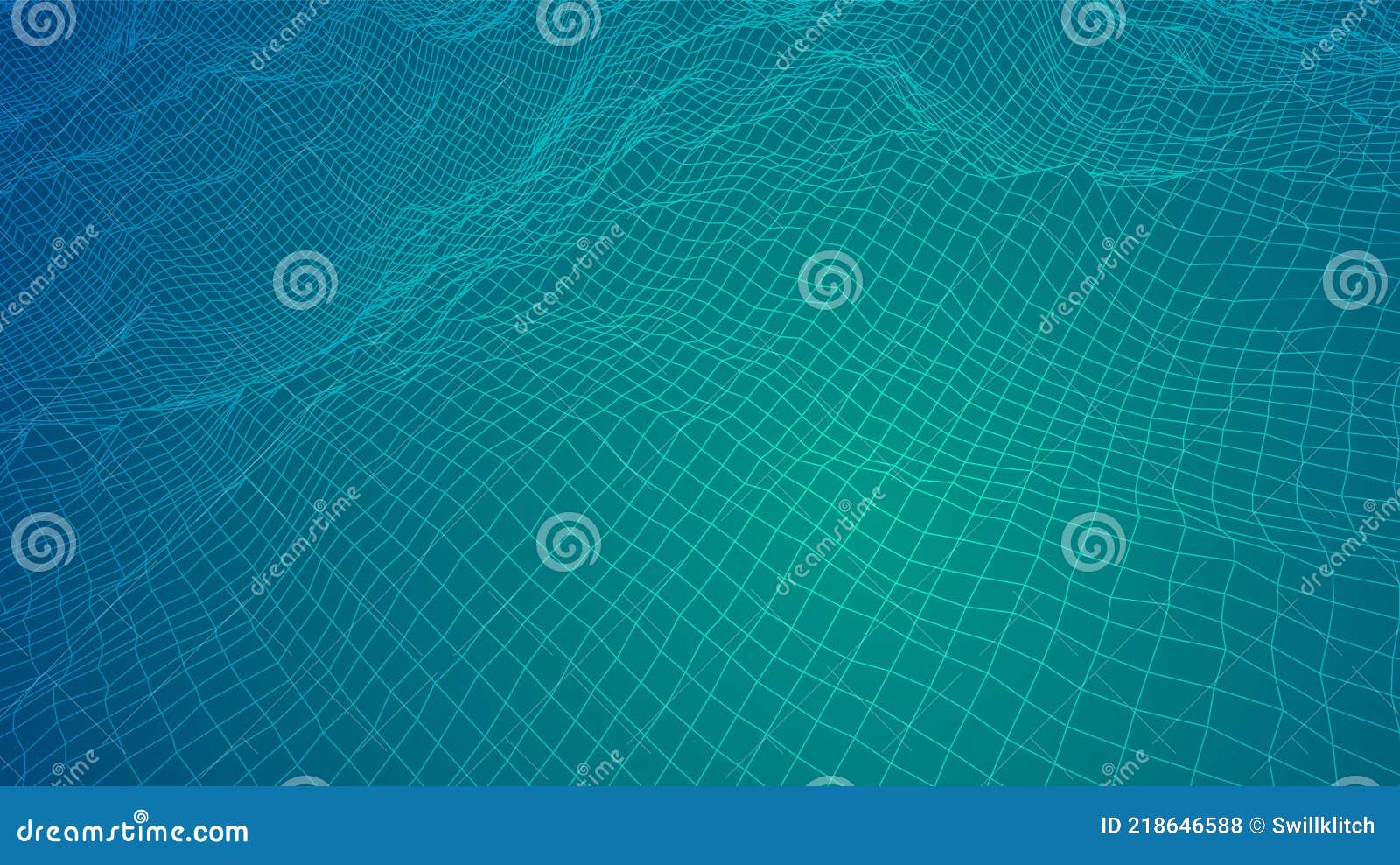 Digital Landscape with Mountains or Clouds Made of Line Grid Stock ...