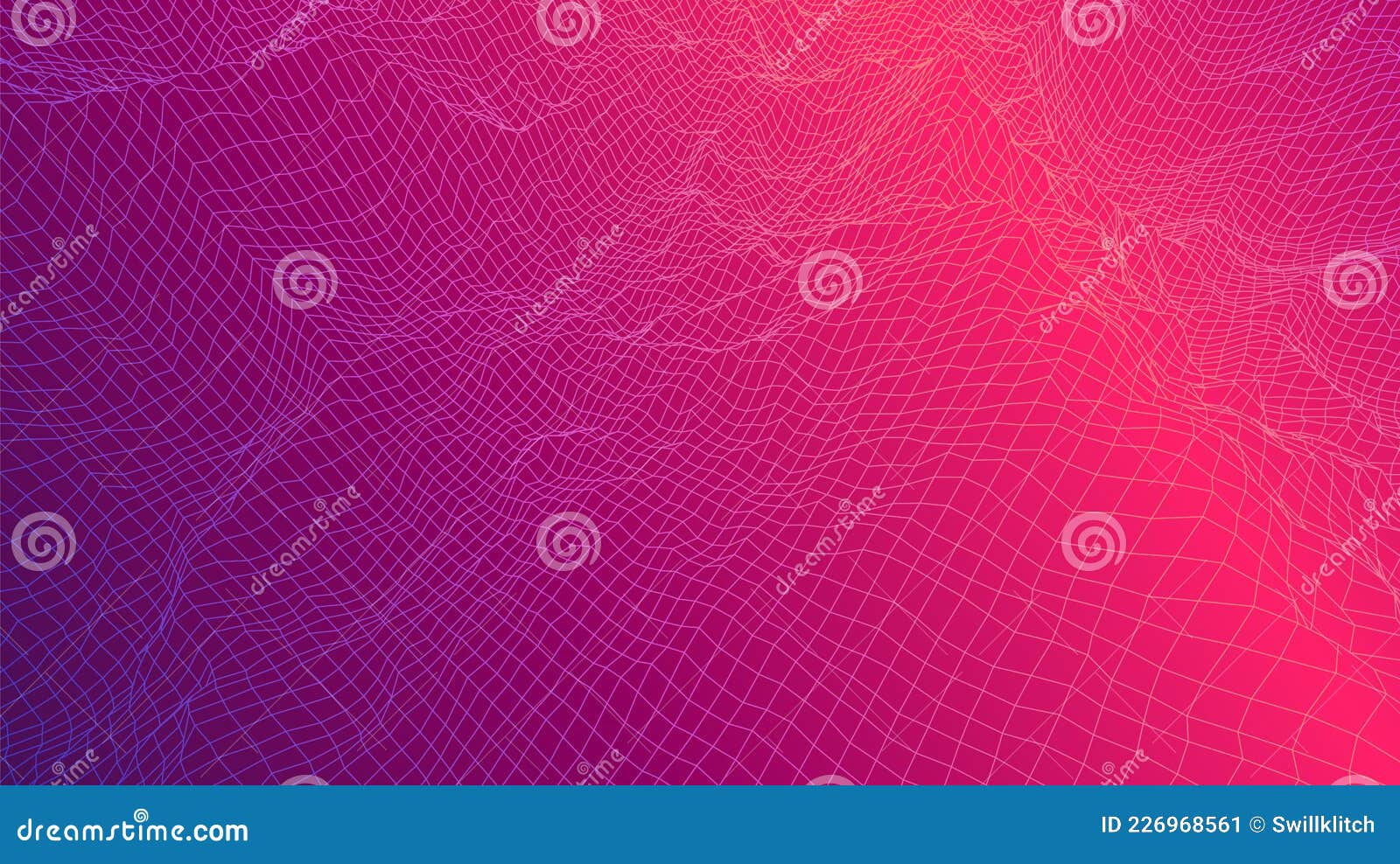 Digital Landscape with Mountains or Clouds Made of Line Grid Stock ...