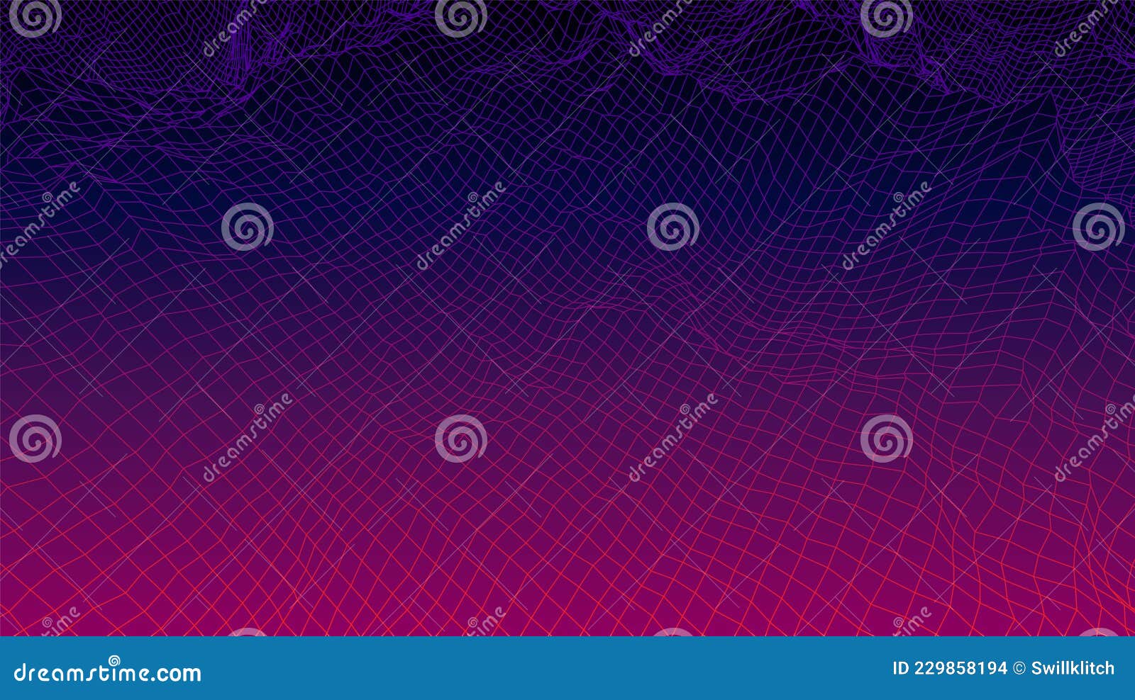 Digital Landscape with Mountains or Clouds Made of Line Grid Stock ...