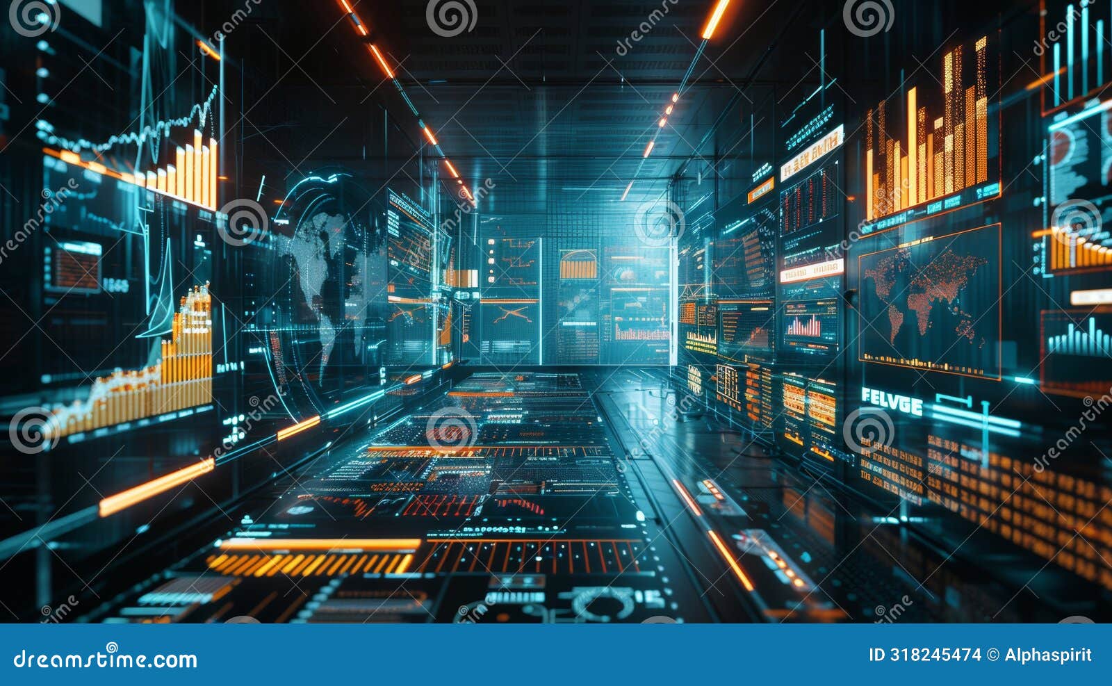Digital Landscape Representing a Virtual Reality Data Center with ...