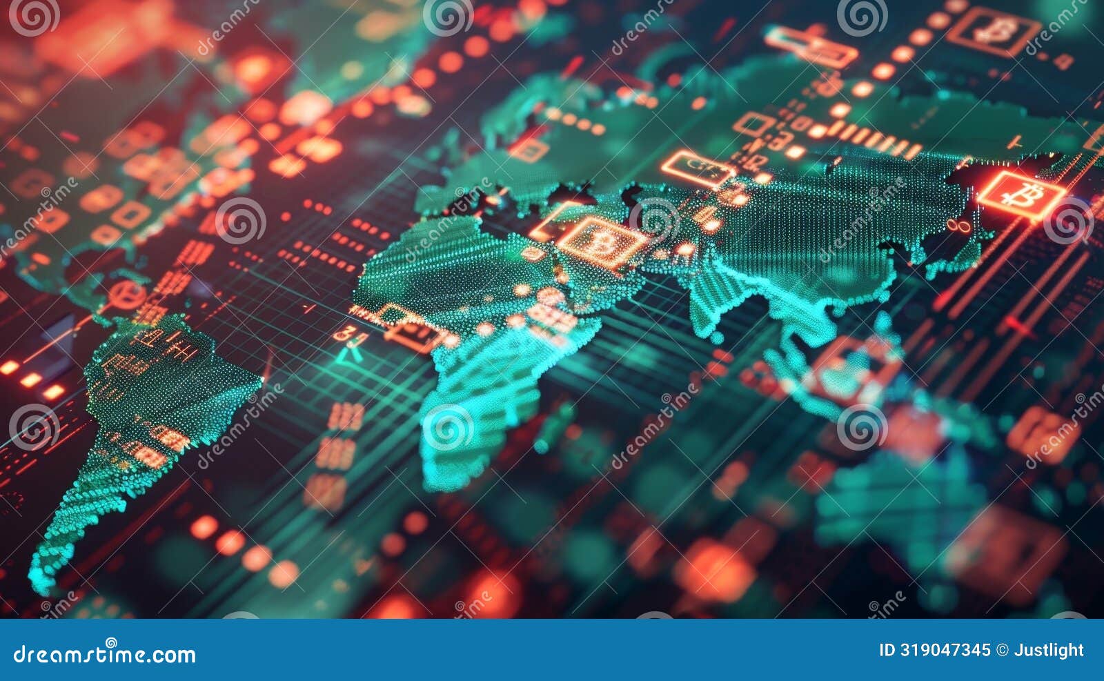 A Digital Landscape Showing the Movement and Exchange of Virtual ...