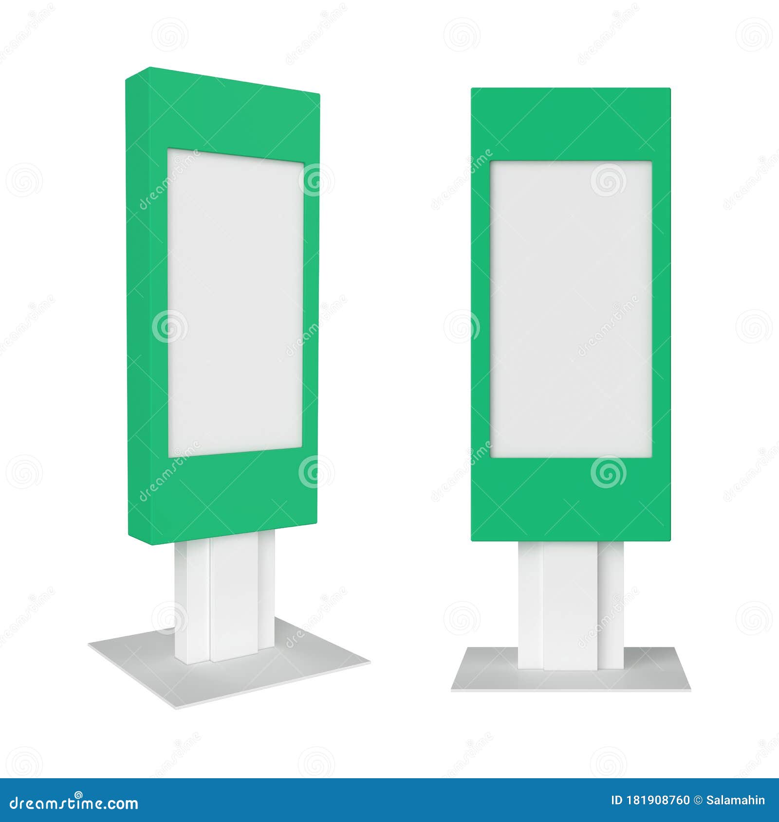 Digital LCD Display Mockup Isolated on White Background. Vertical ...