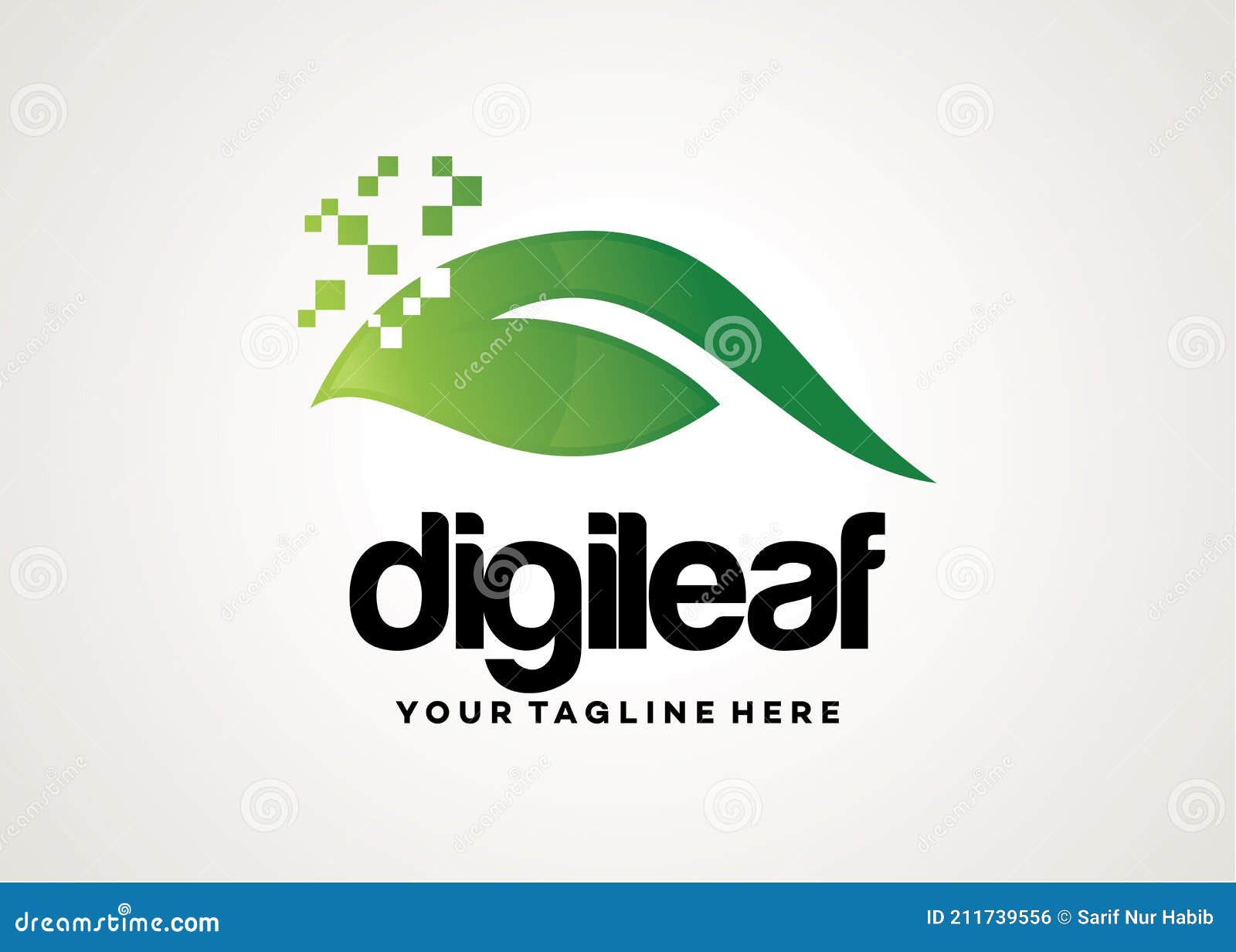 Digital Leaf Logo Template Design Vector, Emblem, Design Concept ...