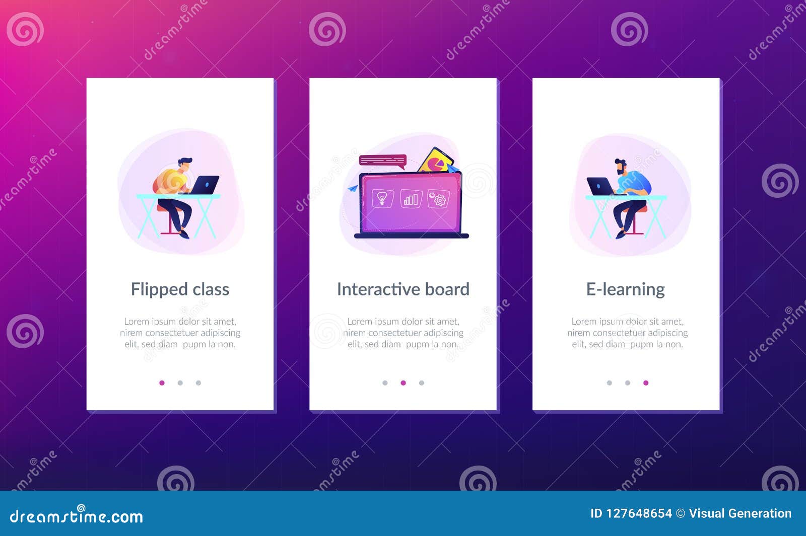 Digital Learning App Interface Template. Stock Vector - Illustration of ...