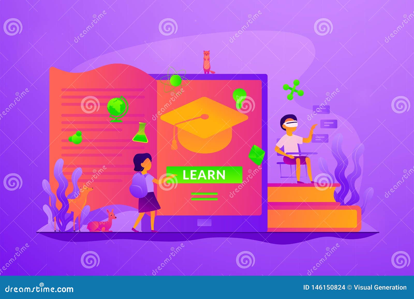 Digital Learning Concept Vector Illustration. Stock Vector ...