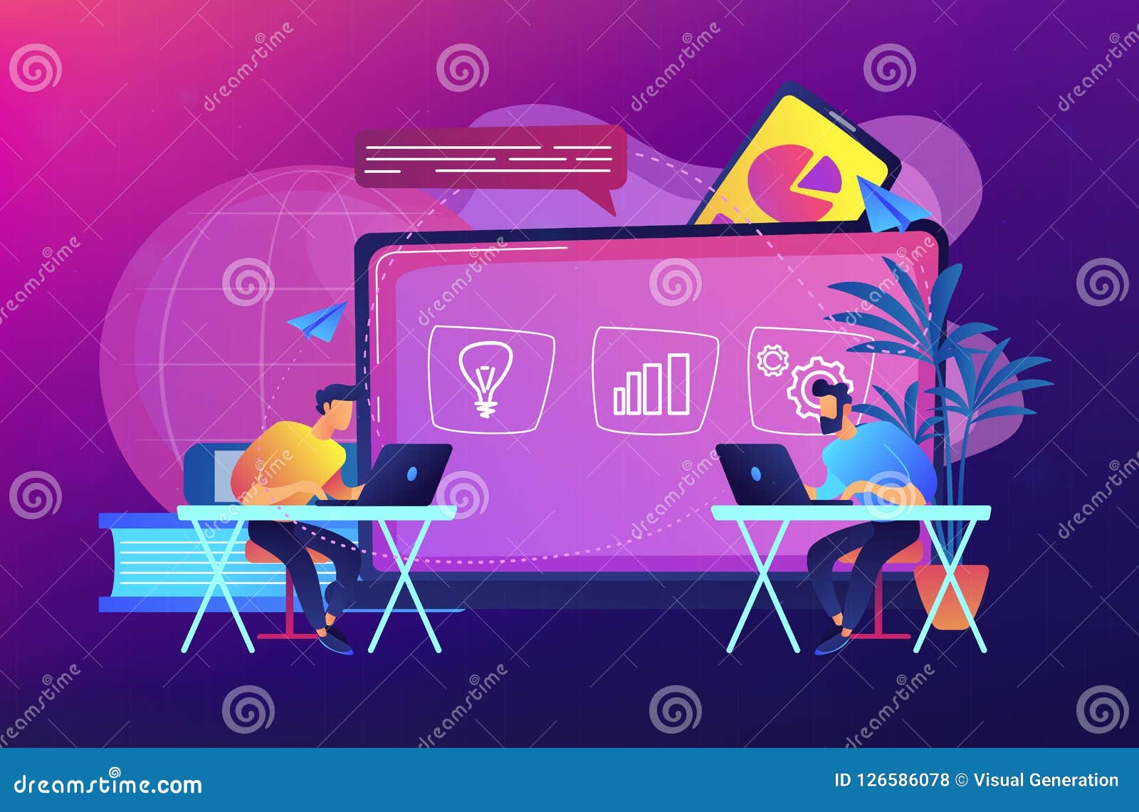 Digital Learning Concept Vector Illustration. Stock Vector ...
