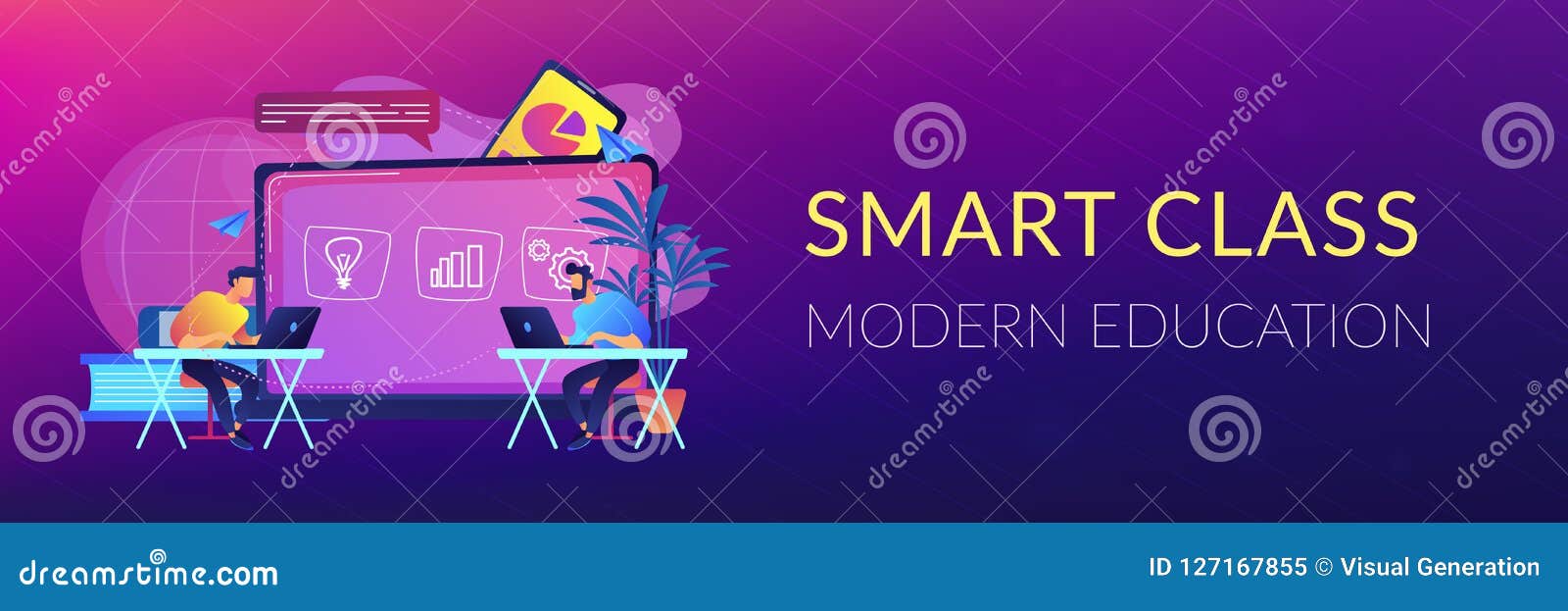 Digital Learning Header or Footer Banner. Stock Vector - Illustration ...