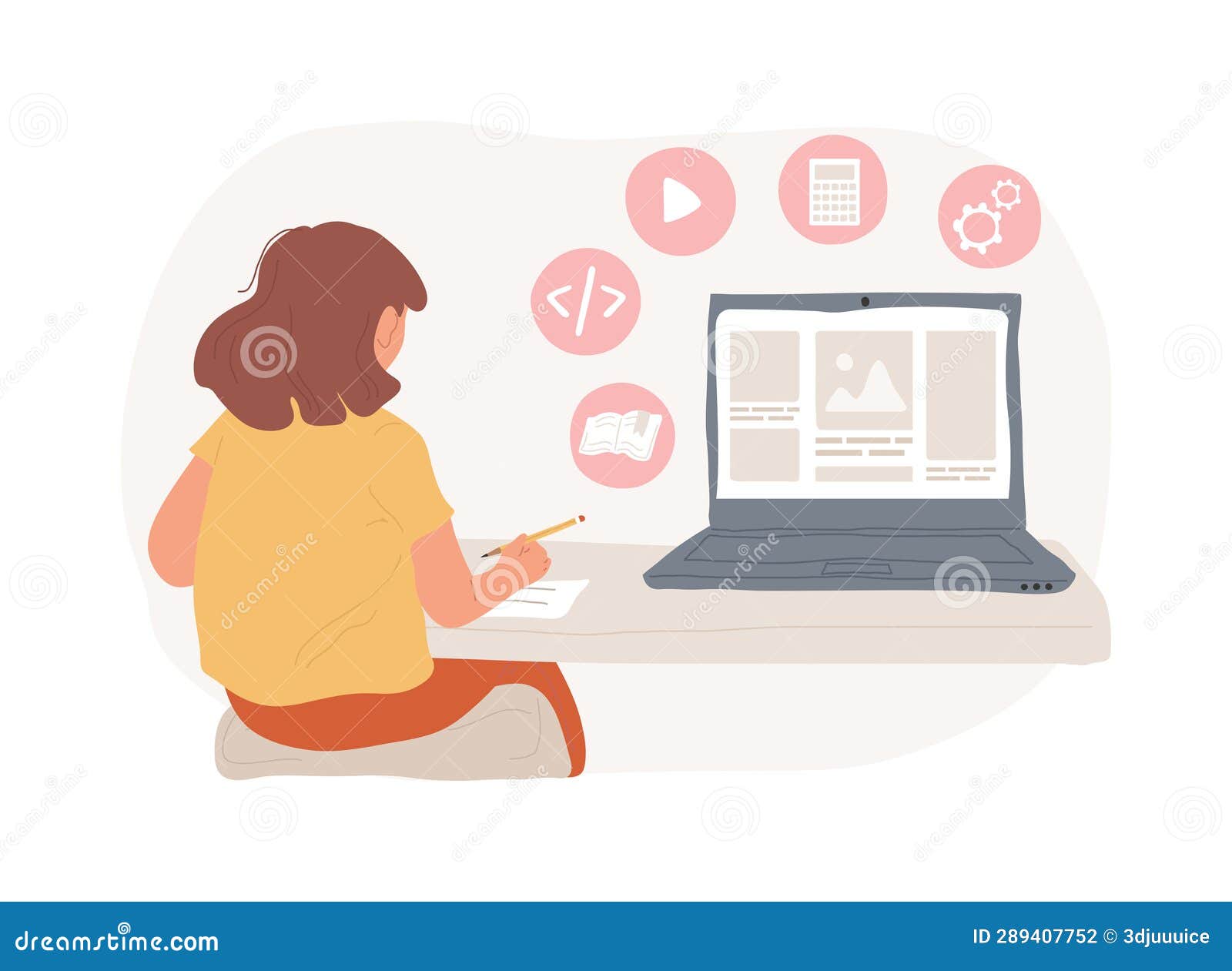 Digital Learning Isolated Concept Vector Illustration. Stock Vector ...