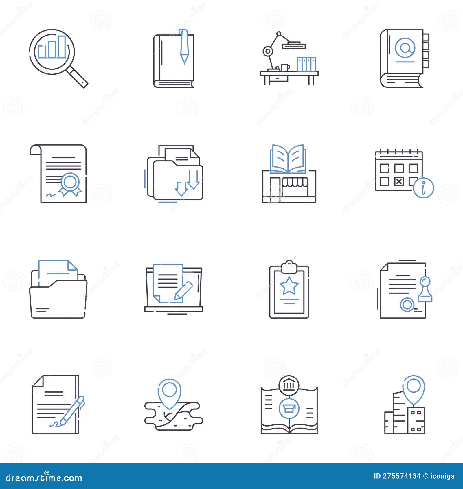 Digital Learning Line Icons Collection. E-learning, Online Education ...