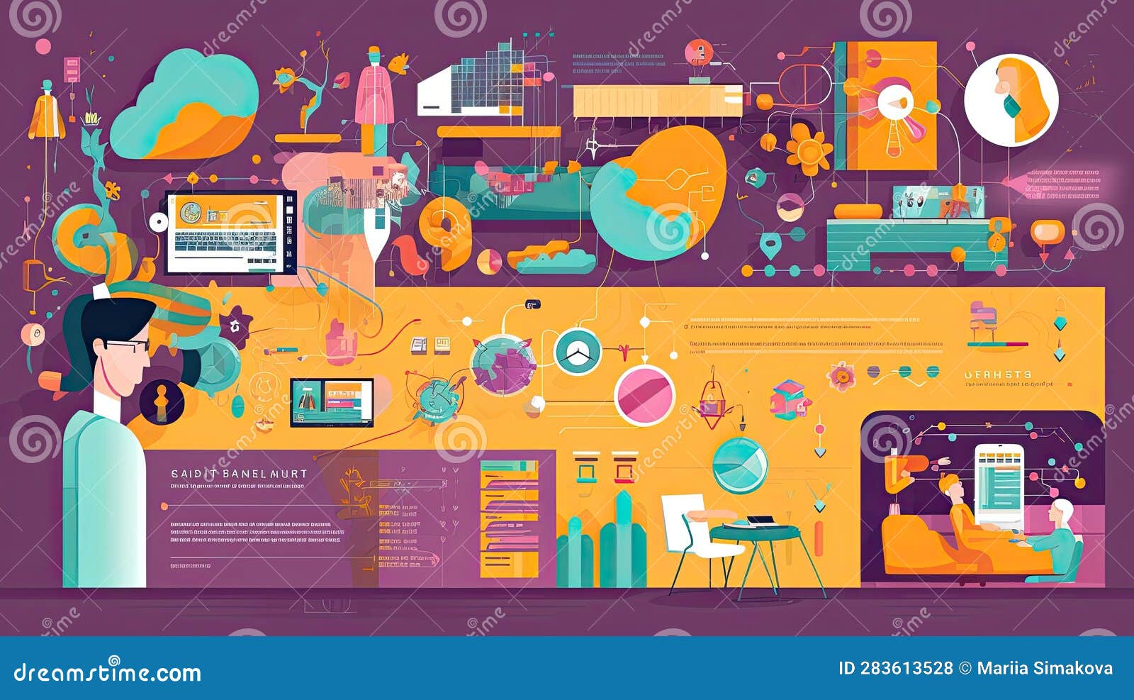 Digital Learning Platform Interface Flat Illustration - Generative AI ...