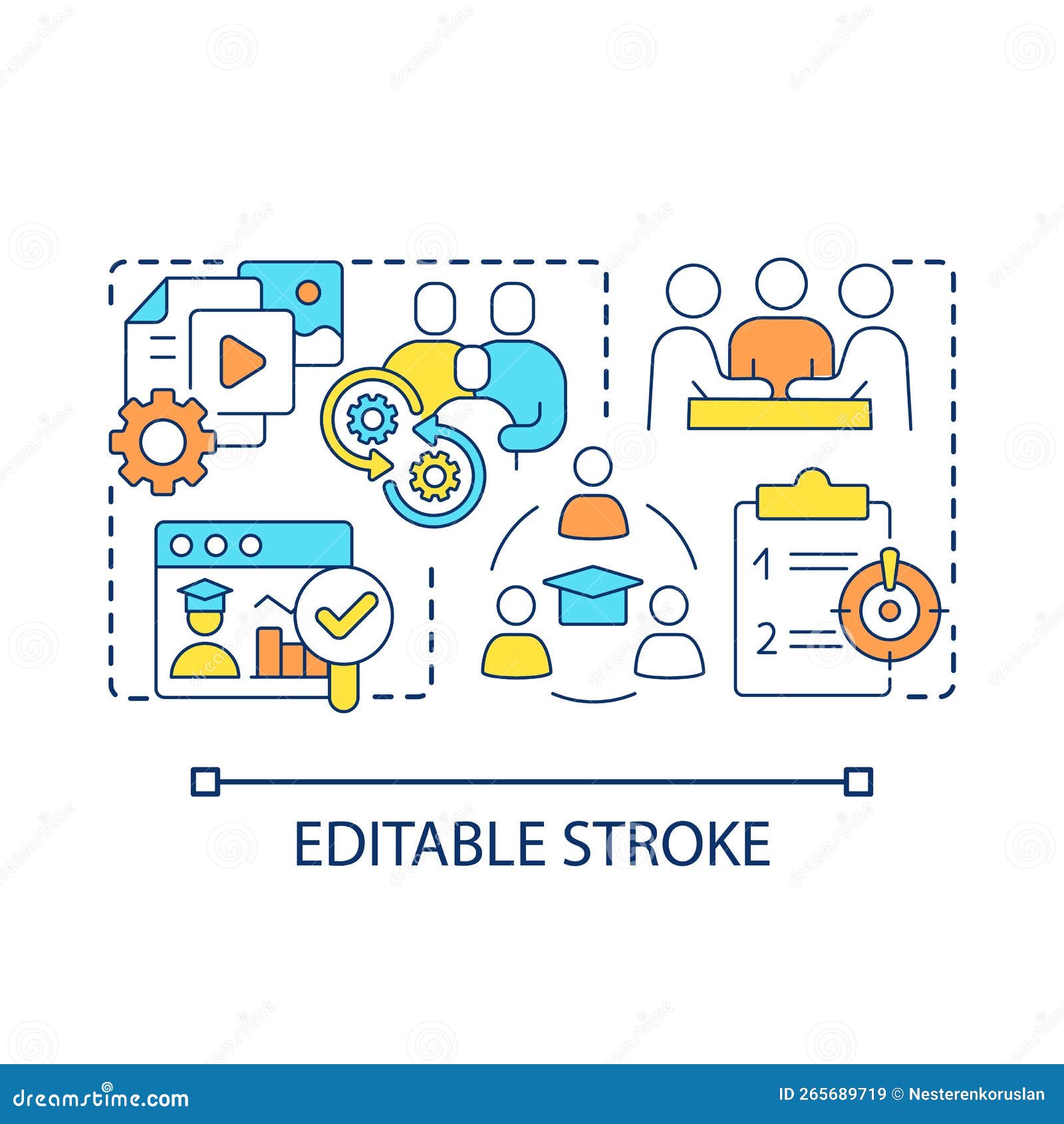 Digital Learning System for School Concept Icon Stock Vector ...