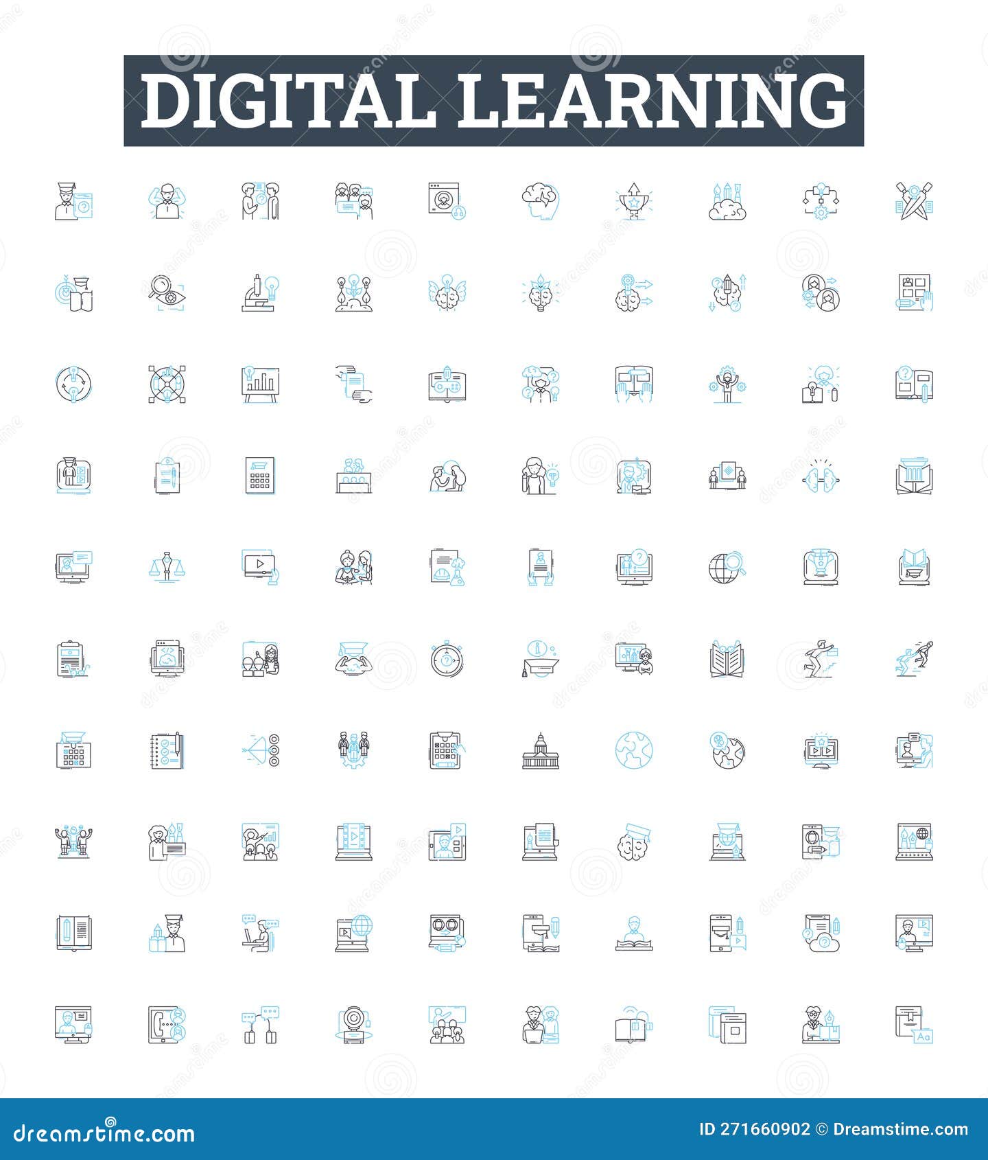 Digital Learning Vector Line Icons Set. Digital, Learning, ELearning ... Digital Learning Vector Line Icons Set. Digital, Learning, ELearning ...