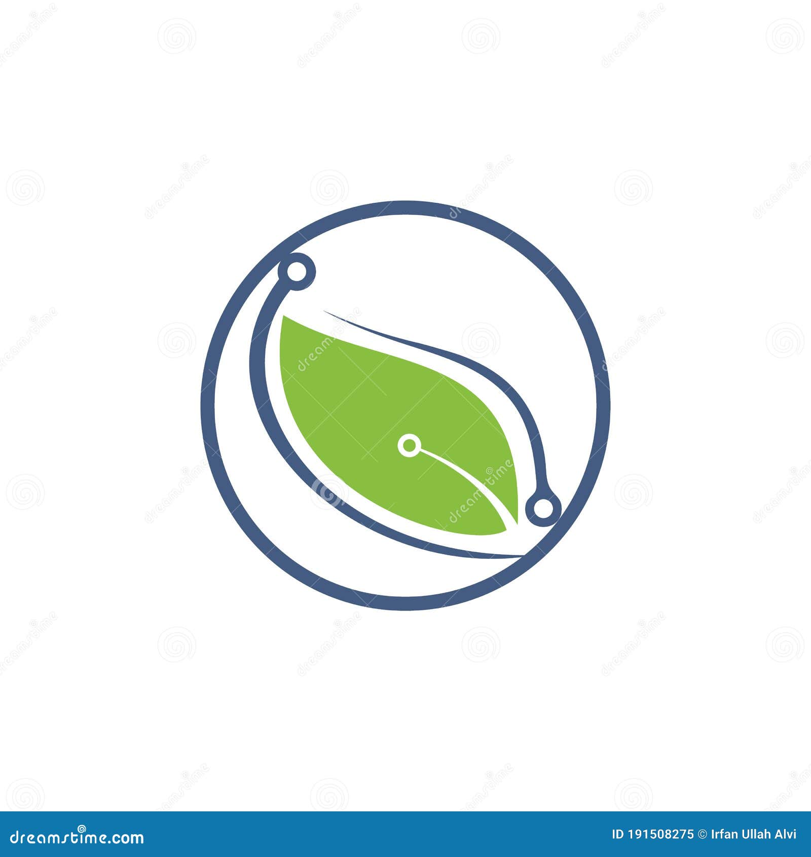 Digital Leaves Vector Logo Design. Stock Vector - Illustration of ...