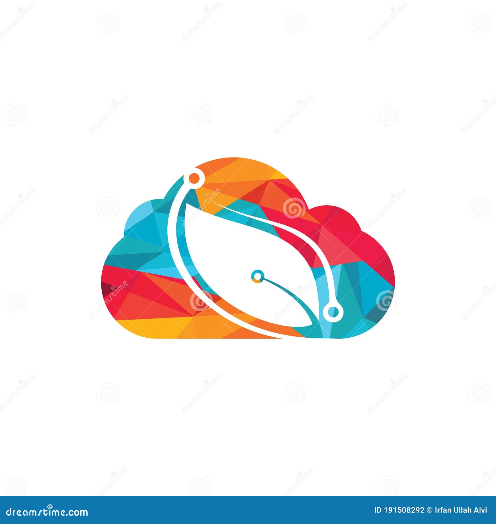 Digital Leaves Vector Logo Design. Stock Vector - Illustration of ...