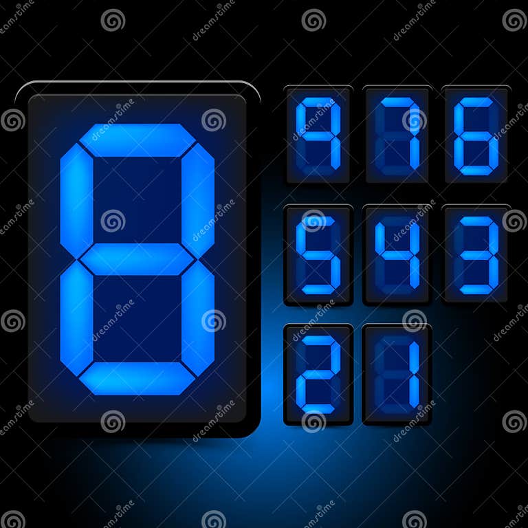 Digital LED Numbers stock vector. Illustration of digits - 26272794