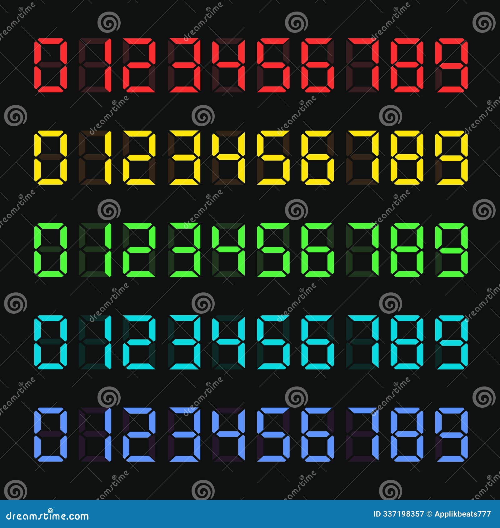 Digital Led Numbers. Electronic or Digital Clock Counter with Led ...