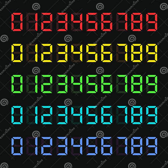 Digital Led Numbers. Electronic or Digital Clock Counter with Led ...