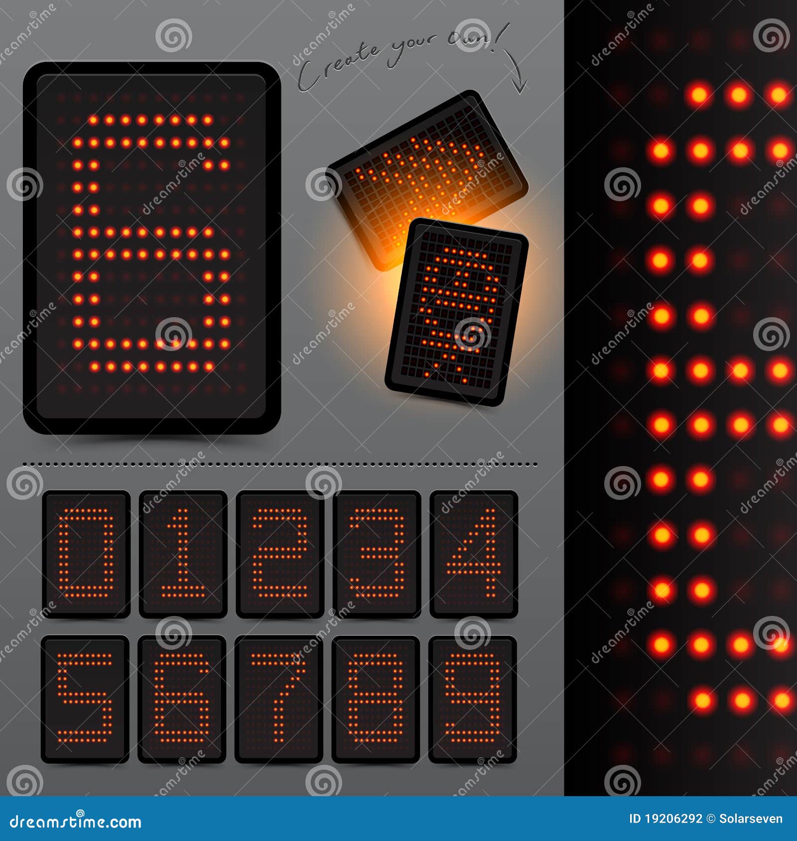 Scoreboard Numbers Light Bulbs On Dark Background Stock Illustration ...
