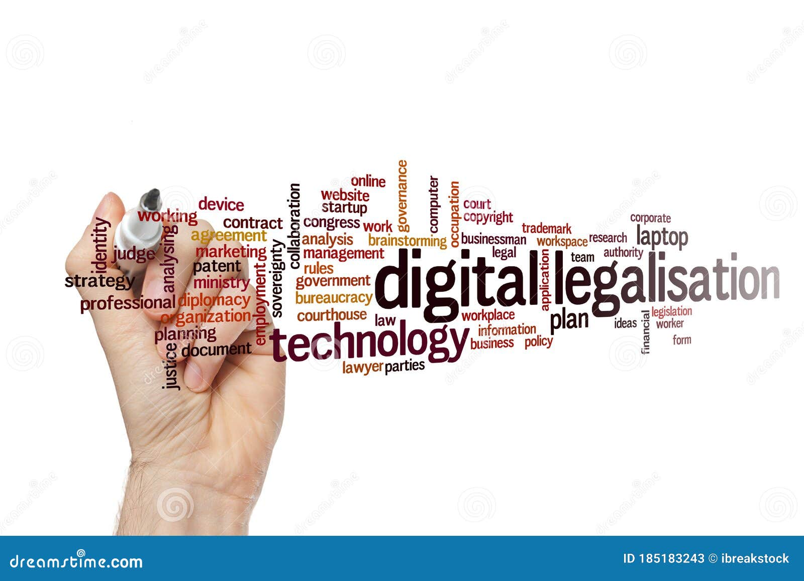 Digital Legalisation Word Cloud Concept Stock Illustration ...