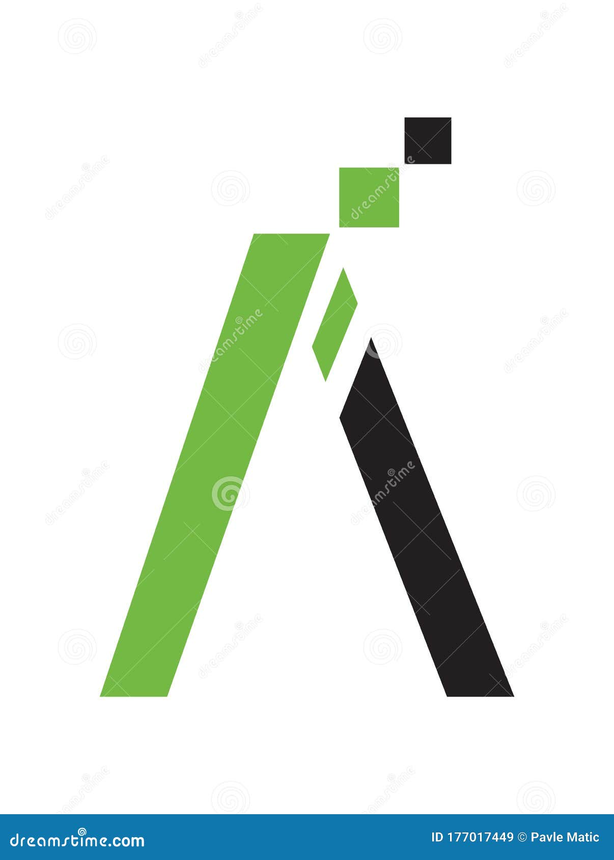 Digital a Letter Logo Isolated on White Background Stock Vector ...