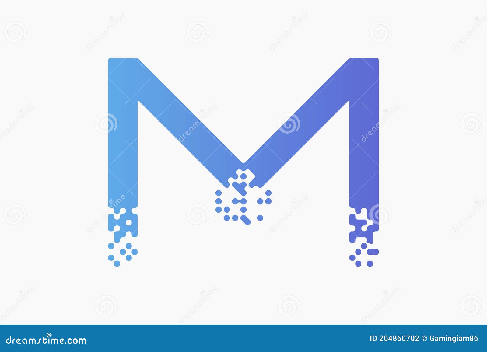 Digital Letter M Logo Design Concept Stock Vector - Illustration of ...