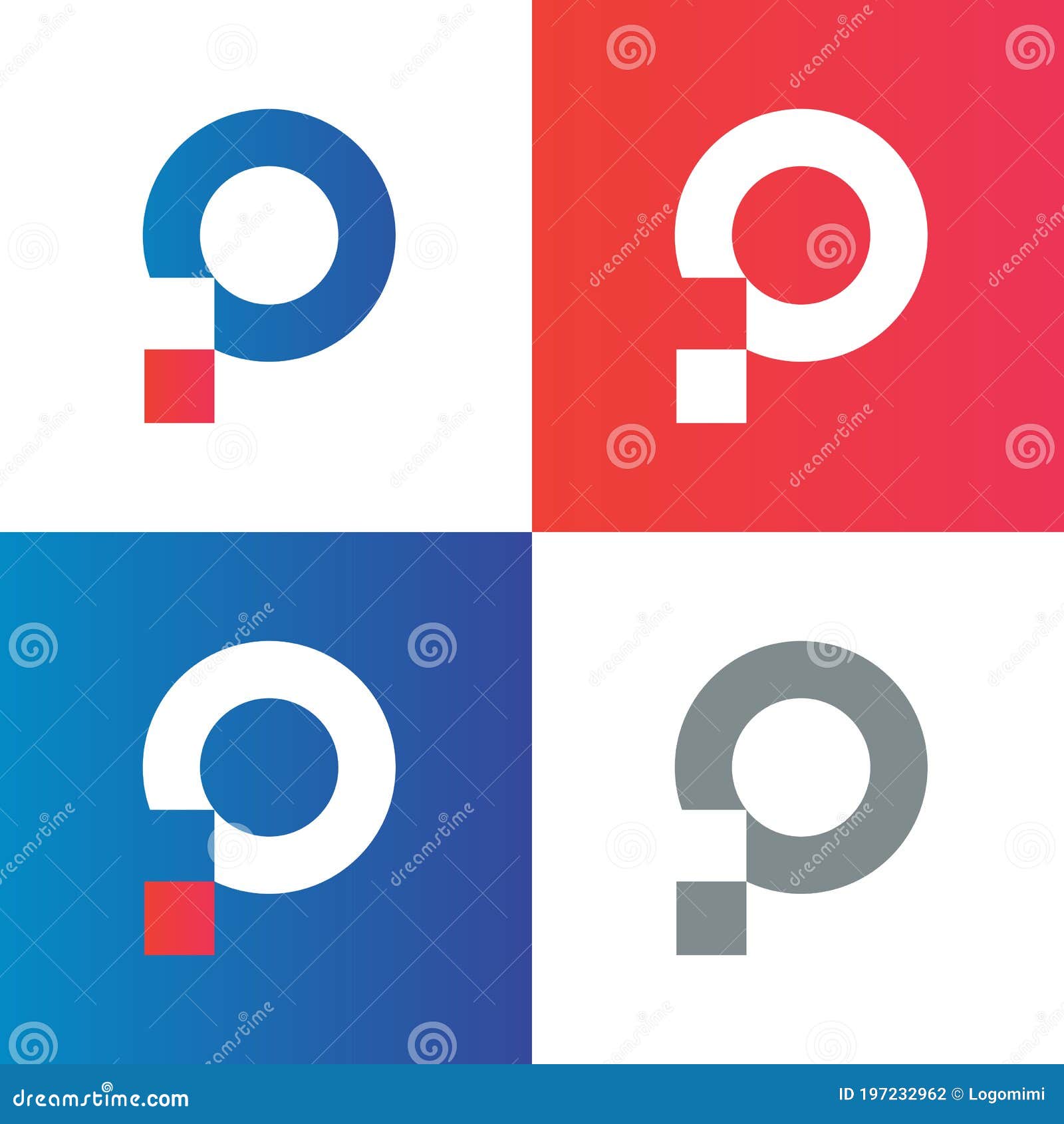 Digital Letter P Logo Design, Technology Concept - Vector Stock Vector ...