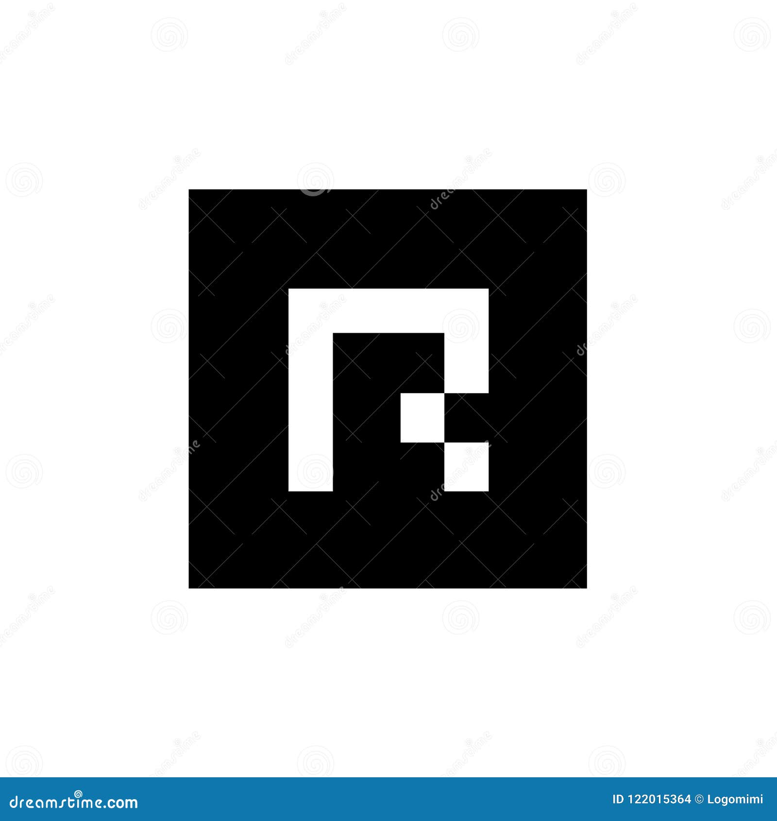 Digital Letter R Logo Icon, Black and White Style Stock Vector ...