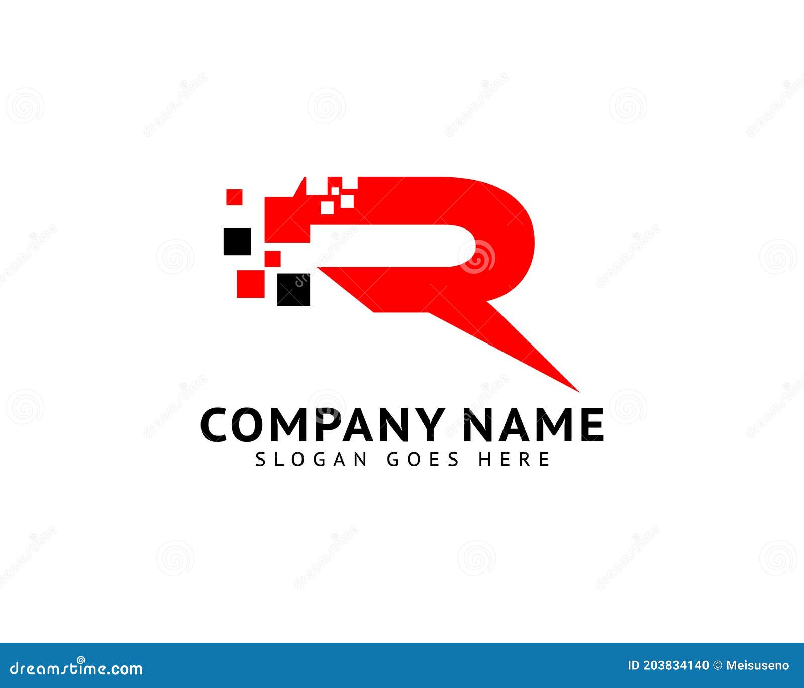 Digital Letter R Pixel Icon Logo Design Element Stock Vector ...