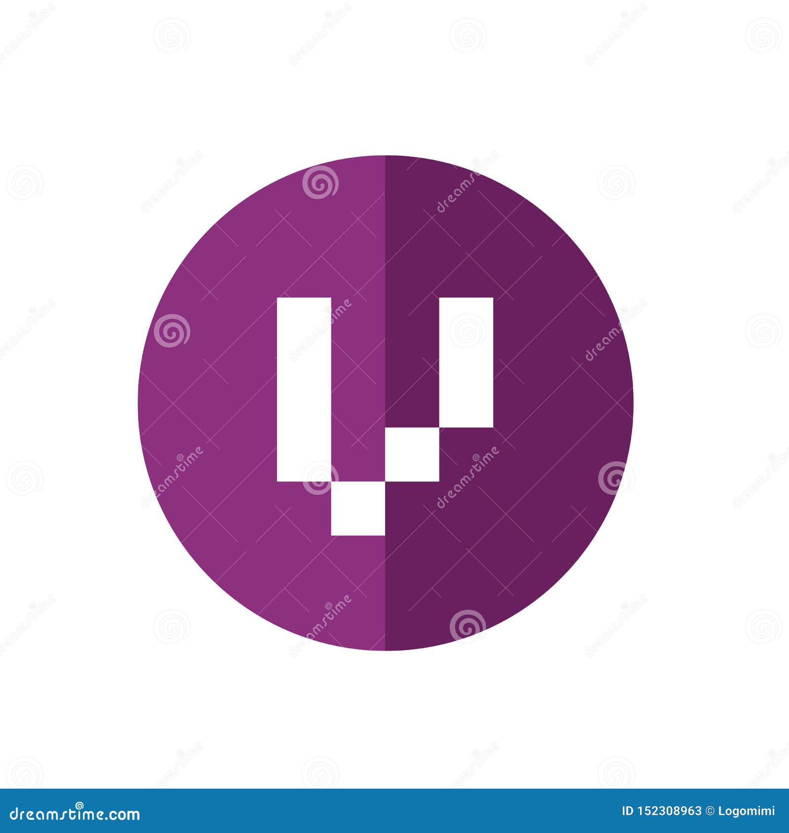 Digital Letter V Icon, Purple Color, Flat Design - Vector Stock Vector ...