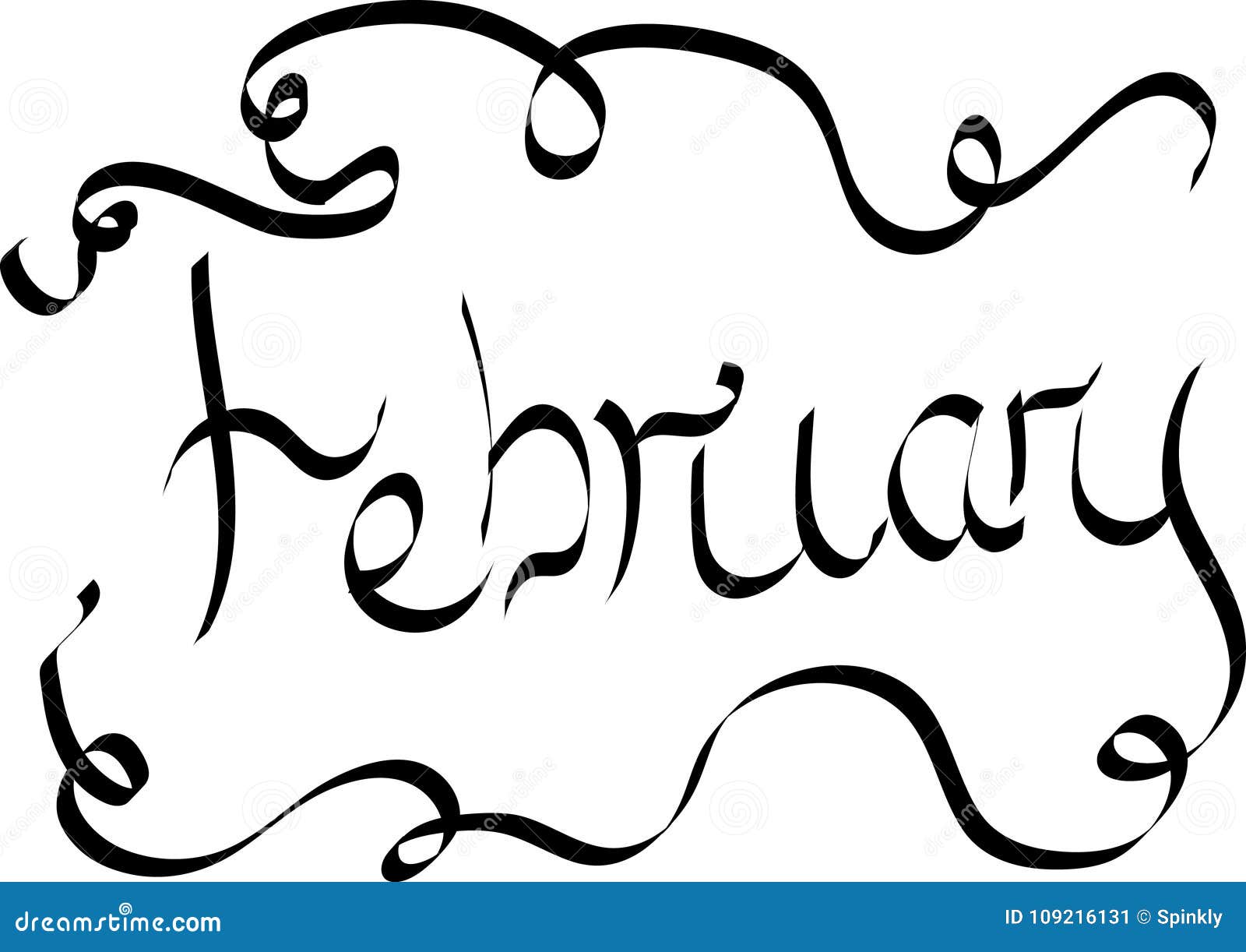 Digital Lettering for the Month February Stock Illustration ...