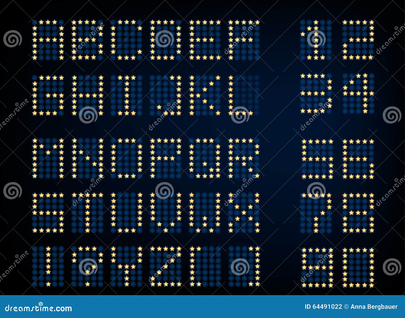 Digital Letters and Numerals Stock Illustration - Illustration of ...