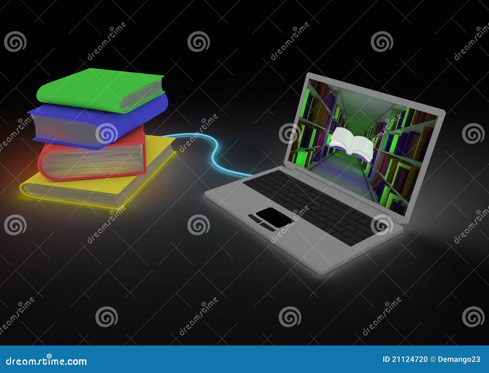 Digital Library stock illustration. Illustration of cable - 21124720
