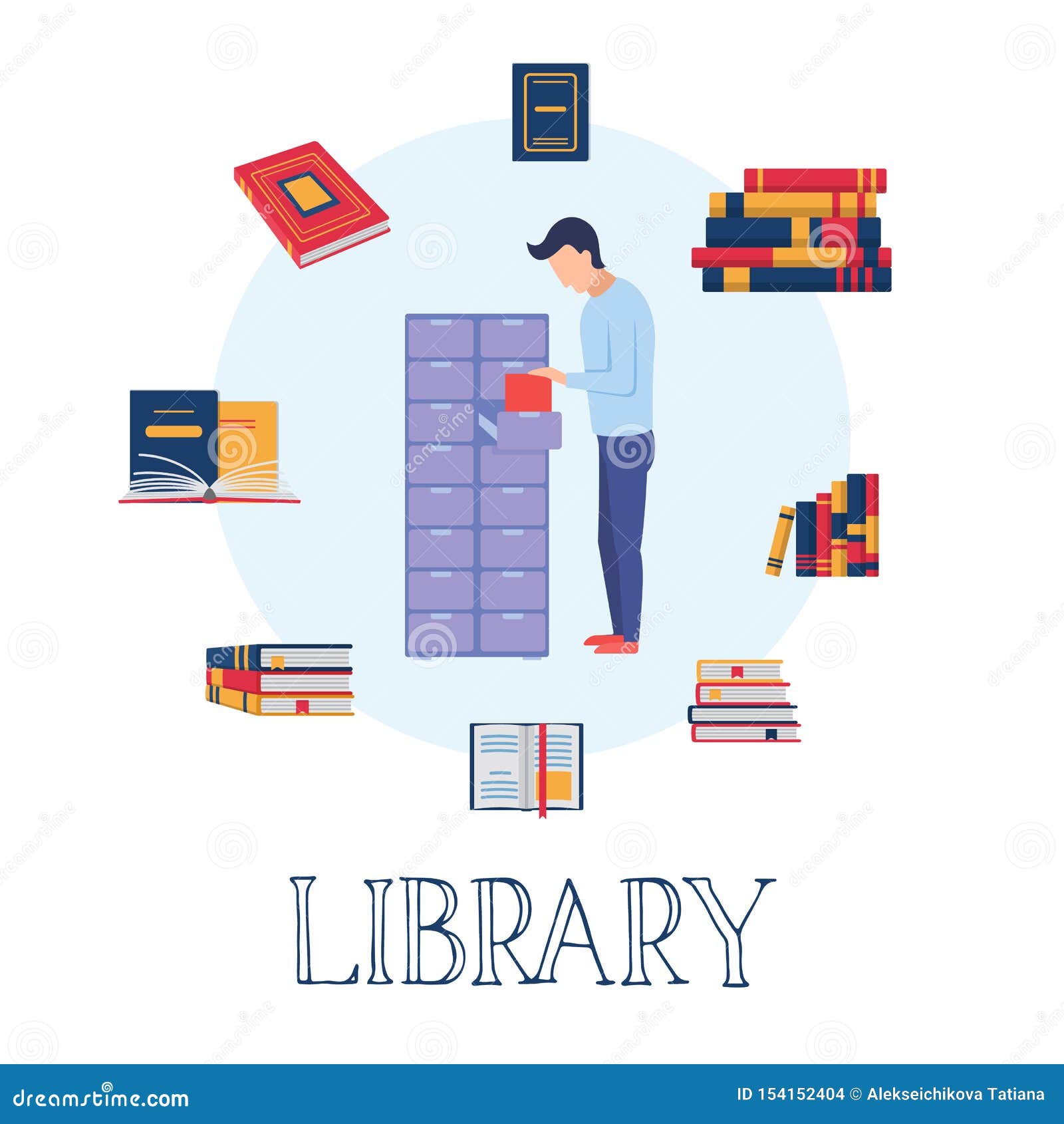 Digital Library, E Learning, Online Course Concept. Stock Vector ...