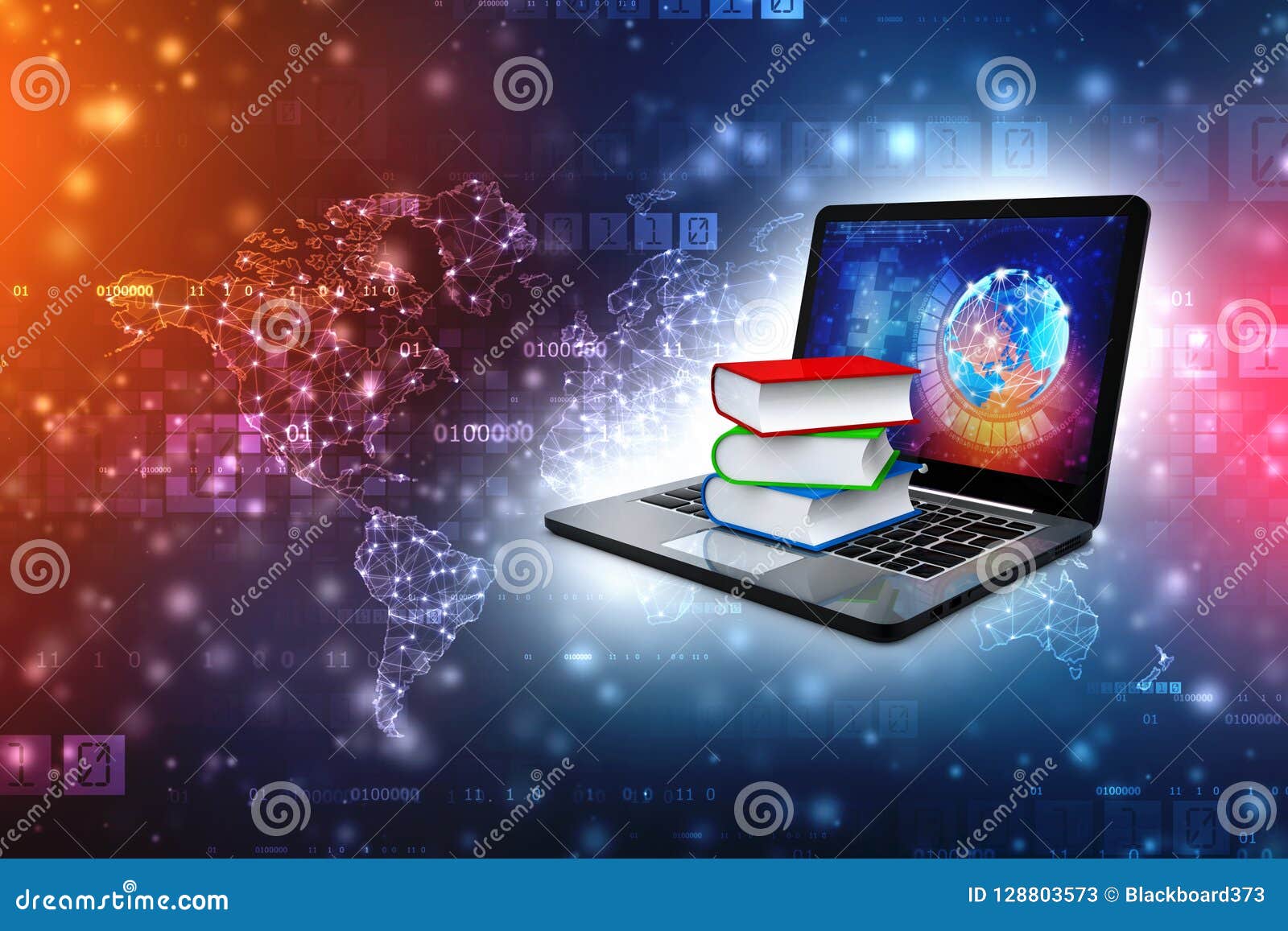 Online Library Concept in Technology Background. 3d Render Stock Image ... Online Library Concept in Technology Background. 3d Render Stock Image ...