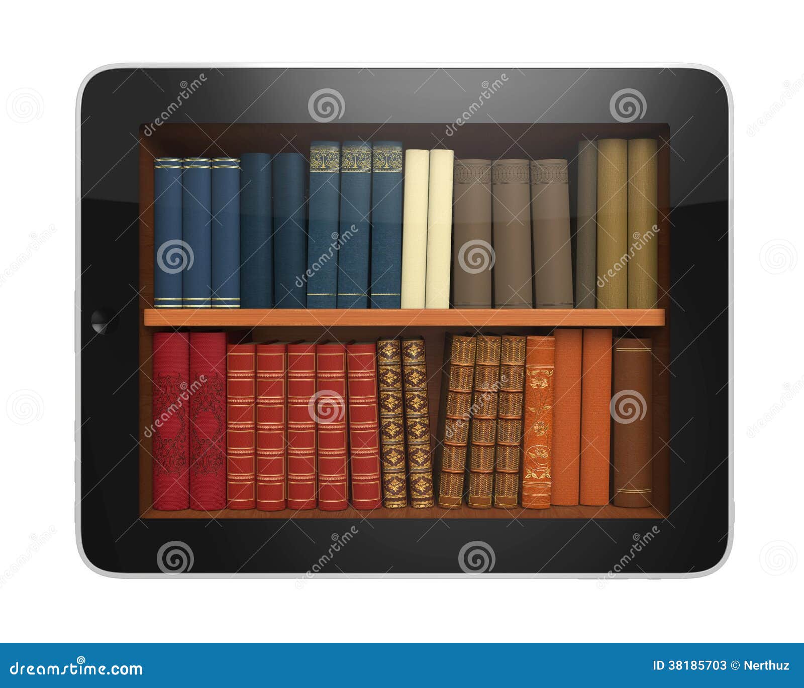 Digital Library Tablet stock illustration. Illustration of laptop ...