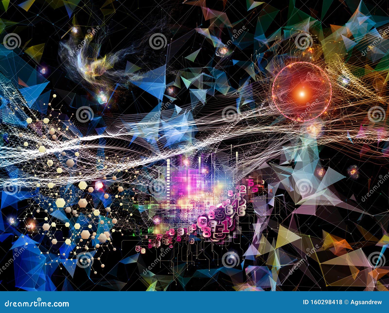 Digital Life of Virtual World Stock Illustration - Illustration of ...