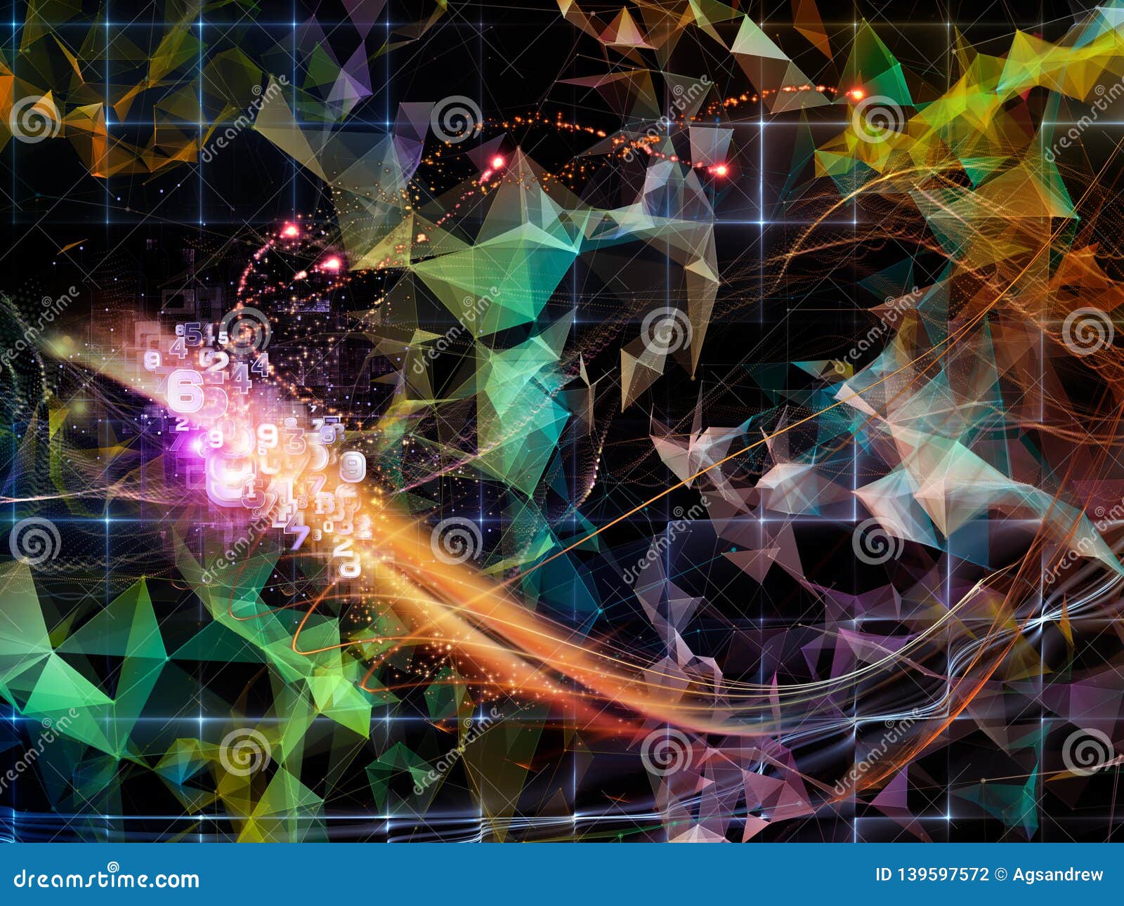 Digital Life of Virtual World Stock Illustration - Illustration of ...