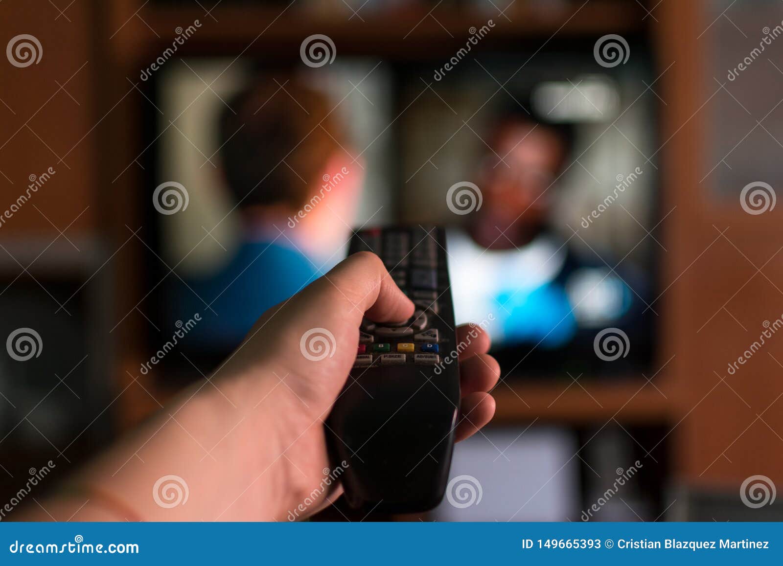 Hand Using a Remote To Change Stock Image - Image of controller, view ...