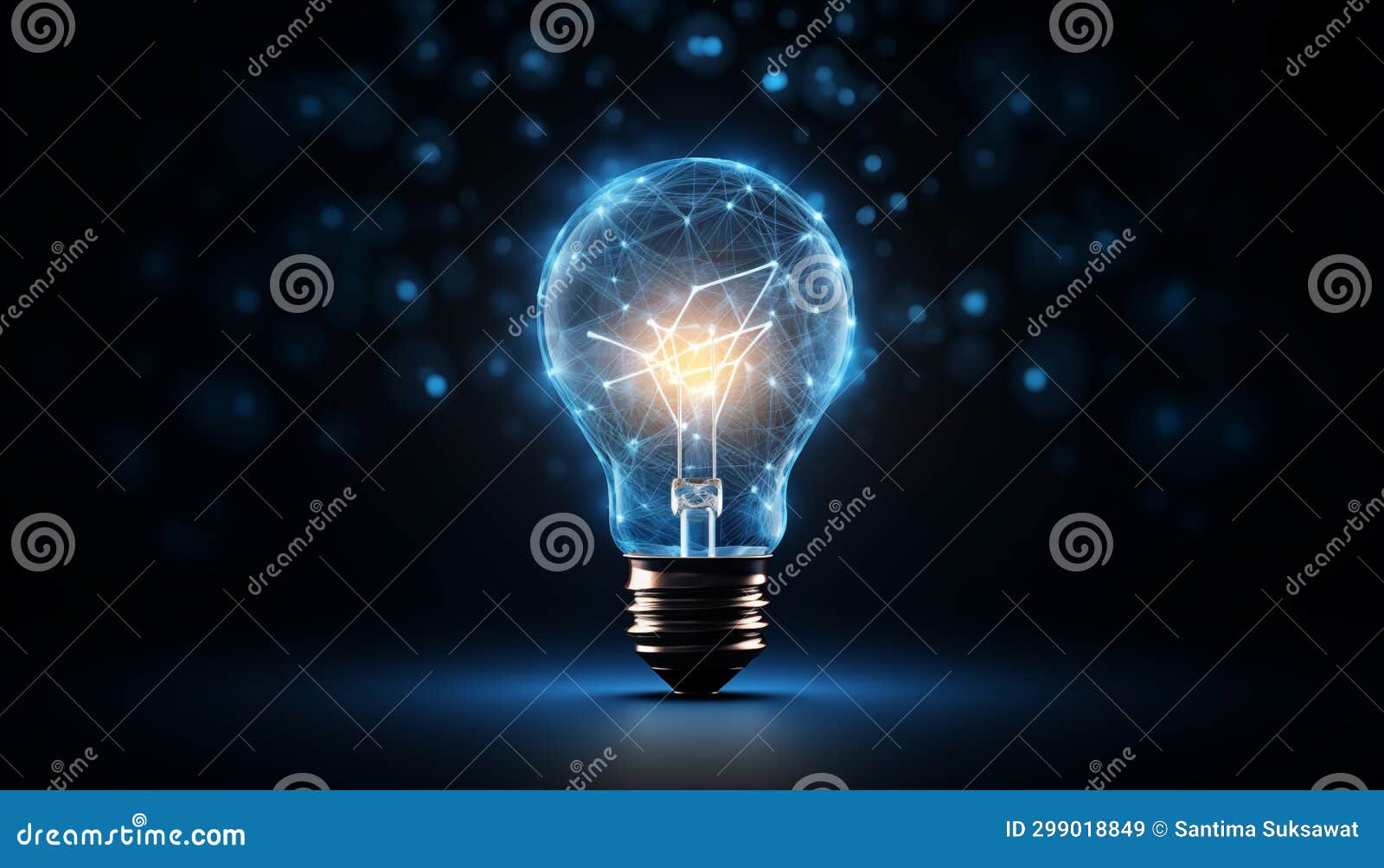 Digital Light Bulb on Black Background Stock Illustration ...